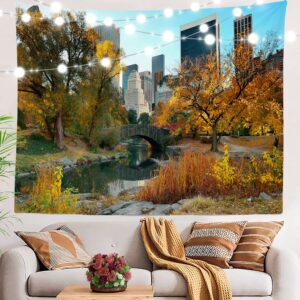 baonews autumn new york city tapestry, central park in new york city large wall hanging tablecloths mural home decoration psychedelic tapestry bedroom living room dorm 51.2 x 59.1 inches(garden)