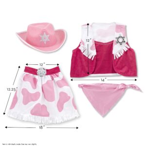 Melissa & Doug Cowgirl Role Play Costume Set (5pcs) - Skirt, Hat, Vest, Badge, Scarf,Pink