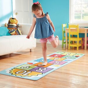 Melissa & Doug Hop & Count Hopscotch Rug (Play Space & Room Decor, Skid-Proof Backing, 27” H x 5.5” W x 5.5” L) - Classic Hopscotch Rug For Kids