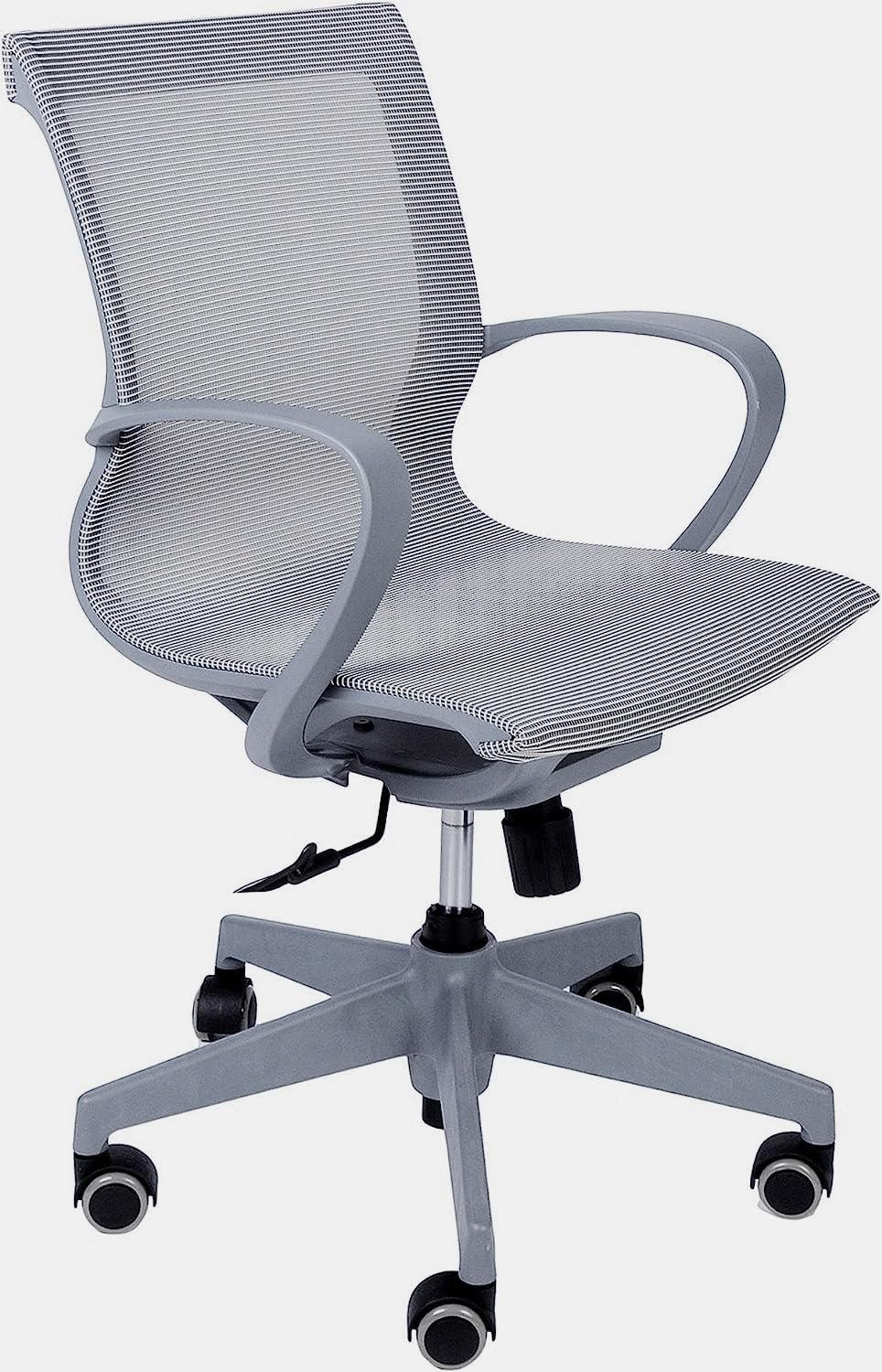 LUCKYERMORE Home Office Chair Desk Chairs Swivel Computer Chair with Arm 300Lb Capacity Mid Back Mesh Chair Breathable Back Seat Height Adjustable for Conference Work Read Rest, Grey