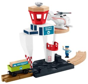 thomas & friends wood harold's helipad playset