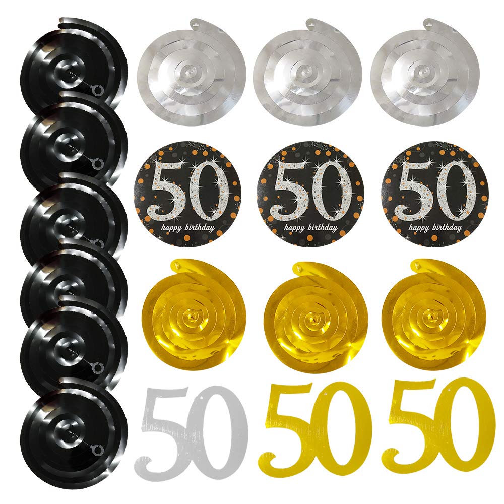 50th Birthday Decorations for Men Cheers to 50 Years Birthday Decorations Black and Gold 50th Birthday Banner for Men 50 Birthday Decorations for Men