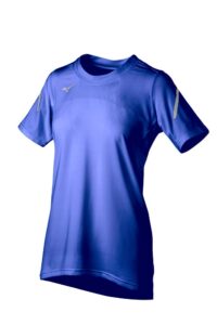 mizuno women's techno vii short sleeve volleyball jersey, royal, large