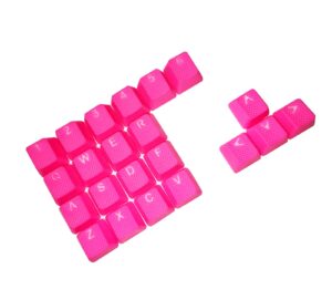 tai-hao rubber gaming backlit keycaps set - 22 keys for cherry mx mechanical keyboards compatible oem include key puller (neon purple mystery)