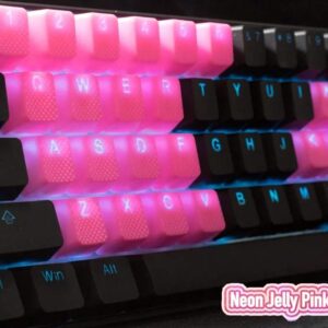 Tai-Hao Rubber Gaming Backlit Keycaps Set - 22 Keys for Cherry MX Mechanical Keyboards Compatible OEM Include Key Puller (Neon Purple Mystery)