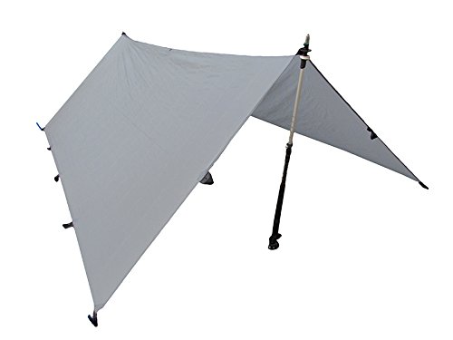 LiteOutdoors Silnylon Tarp - 13.9 Oz. - Ultralight Backpacking Tarp or Hammock Tarp (Grey, 10' x 10')