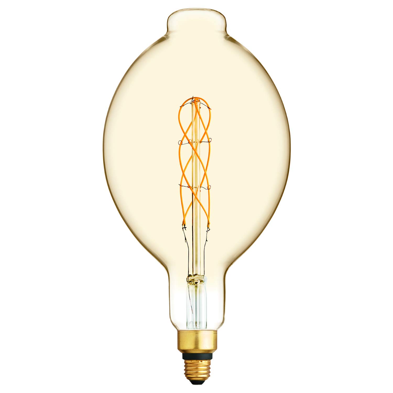 GE Lighting Vintage Style LED Light Bulb, 40 Watt Eqv, Amber Glass, Warm Candle Light, BT56 Large Light Bulb, Medium Base