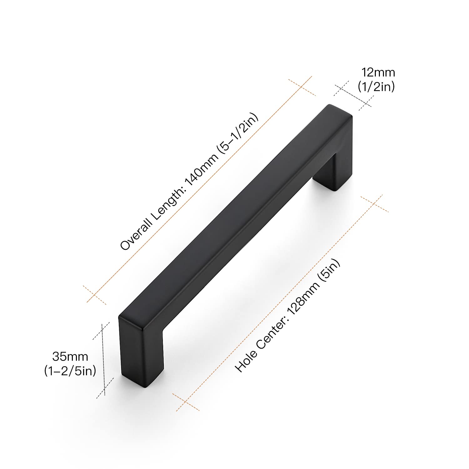 Ravinte 30 Pack 5 Inch Kitchen Square Cabinet Handles Matte Black Pulls Drawer Hardware for Cabinets Cupboard