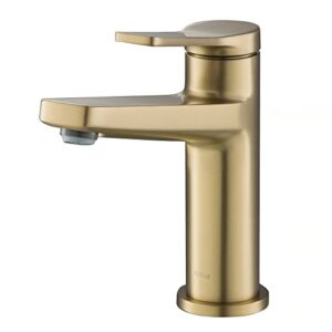 kraus indy single handle basin bathroom faucet in brushed gold, kbf-1401bg