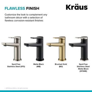 KRAUS Indy Single Handle Basin Bathroom Faucet in Brushed Gold, KBF-1401BG