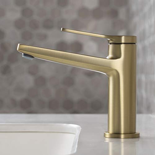 KRAUS Indy Single Handle Basin Bathroom Faucet in Brushed Gold, KBF-1401BG