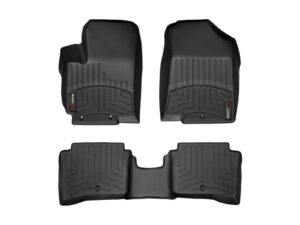 weathertech custom fit floorliners for kia rio - 1st & 2nd row (44395-1-3), black