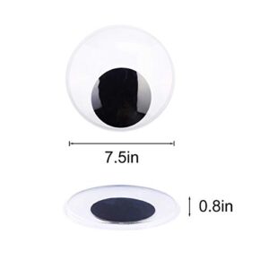 DIYASY 7.5 Inches Giant Googly Eyes, 2 Pcs Large Wiggle Eyes Self Adhesive for DIY Craft Decorations and Christmas Ornaments.