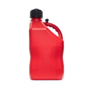 VP Racing 5.5-Gallon Square Motorsport Container (2 Pack) Red with 14" Deluxe Filler Hose (1 Pack) Features Close-Trimmed Cap and Neck for Tight Seal