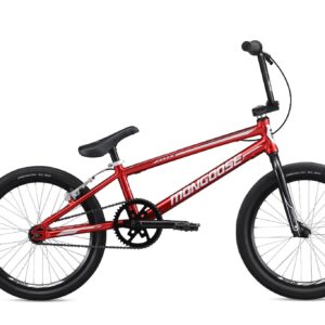 Mongoose Title Pro XXL BMX Race Bike with 20-Inch Wheels in Red for Beginner or Returning Riders, Featuring Lightweight Tectonic T1 Aluminum Frame and Internal Cable Routing