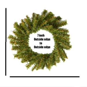 Pack of 2 Artificial Holiday Pine Wreaths (7 Inch) by Factory Direct Craft - Small Christmas Pine Wreaths Holiday Decoration for Kitchen Cabinets, Dining Room Chairs and Holiday Tables