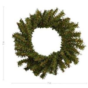 Pack of 2 Artificial Holiday Pine Wreaths (7 Inch) by Factory Direct Craft - Small Christmas Pine Wreaths Holiday Decoration for Kitchen Cabinets, Dining Room Chairs and Holiday Tables