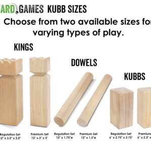 Yard Games Kubb Regulation Size Outdoor Tossing Game with Carrying Case, Instructions, and Boundary Markers