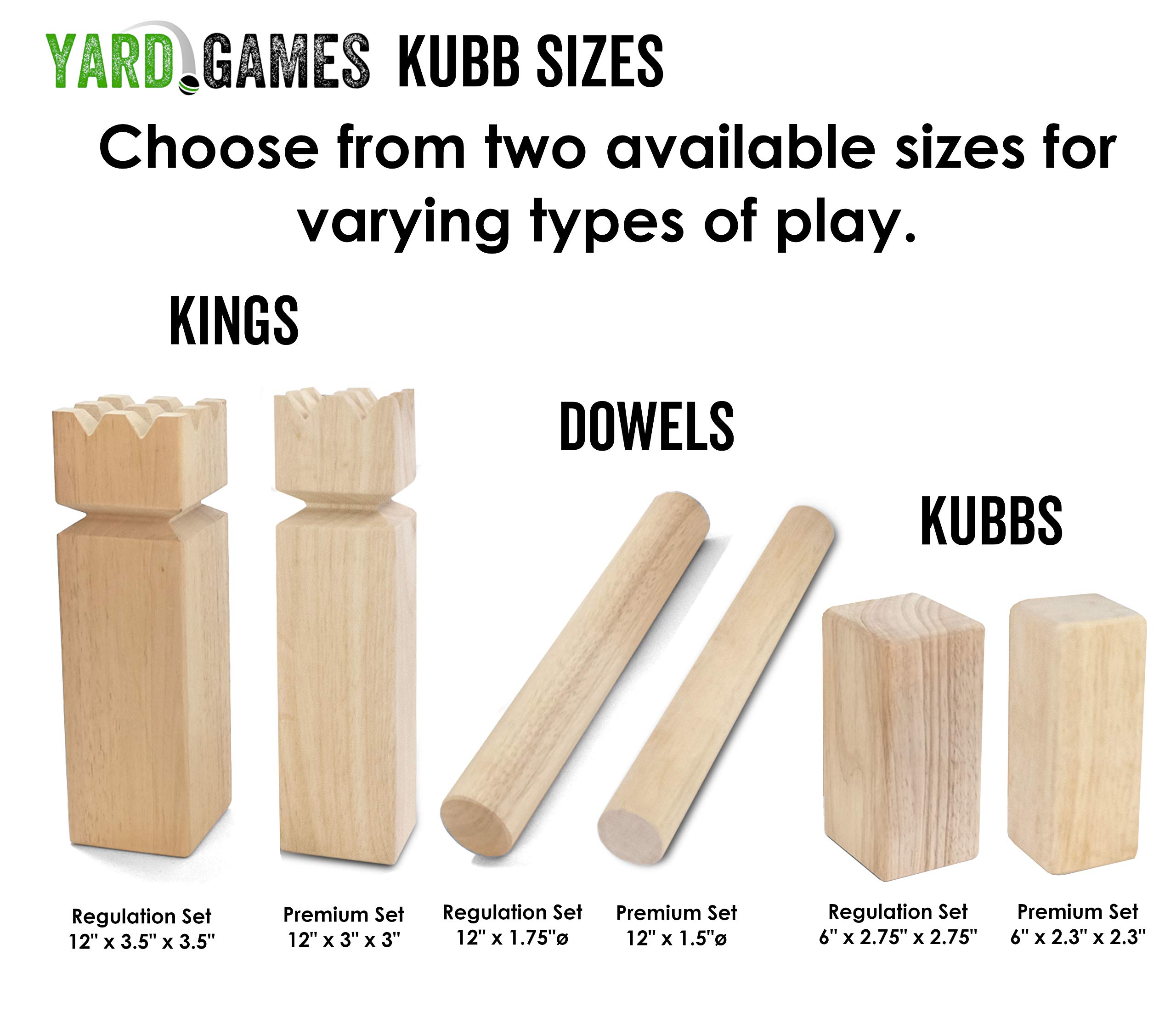 Yard Games Kubb Regulation Size Outdoor Tossing Game with Carrying Case, Instructions, and Boundary Markers