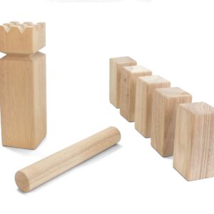 Yard Games Kubb Regulation Size Outdoor Tossing Game with Carrying Case, Instructions, and Boundary Markers