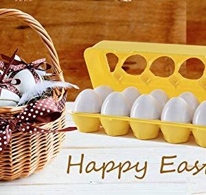 JUNBESTN Easter Matching Eggs Connect Eggs Carton Toys Gifts for 1 2 3 Years Old Kids Toddler Baby Girls Boys Shape Color Egg Play Learn