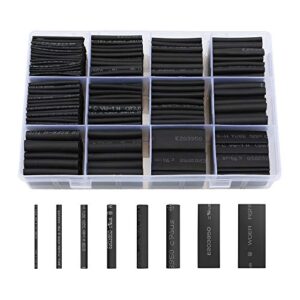 650pcs heat shrink tubing black innhom heat shrink tube wire shrink wrap ul approved ratio 2:1 electrical cable wire kit set long lasting insulation protection, safe and easy, eco-friendly material