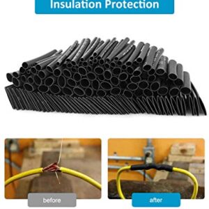 650pcs Heat Shrink Tubing Black innhom Heat Shrink Tube Wire Shrink Wrap UL Approved Ratio 2:1 Electrical Cable Wire Kit Set Long Lasting Insulation Protection, Safe and Easy, Eco-Friendly Material