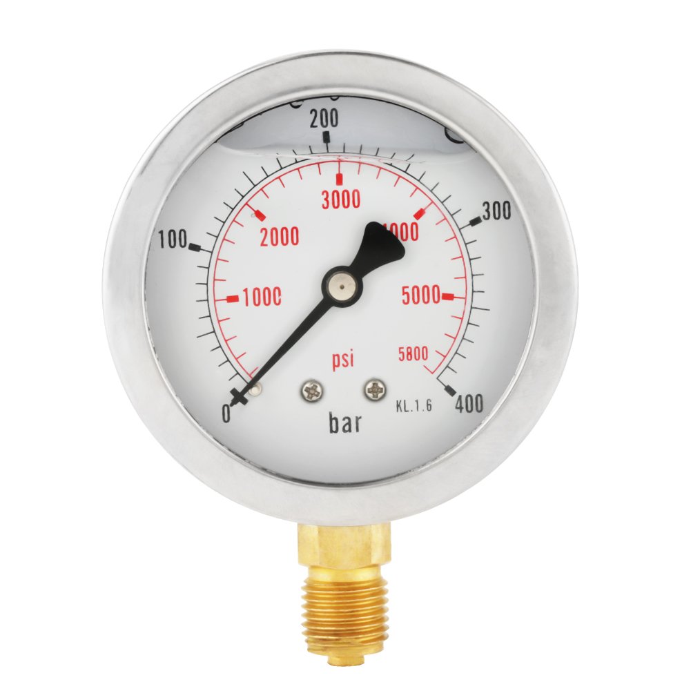 Dial Hydraulic Pressure Gauge Meter Pressure Gauges Vacuum Air Compressor Hydraulic Pressure Gauge 0-400BAR 0-5800 PSI G1/4 63mm