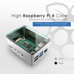 anidees Aluminum Extra High Pi case for Raspberry Pi 4 Model B – Black(AI-PI4-BB-H)