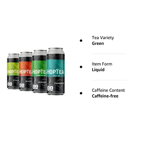 HOPLARK Sparkling HopTea - The Core Variety Pack - Craft Brewed NA Beer Alternative - Organic, Gluten-Free, Non GMO, Zero Calories, Sugar-Free, Unsweetened (12, 16oz Cans)