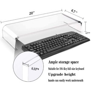 Clear Acrylic Keyboard Cover Protector Anti-Cat,2 in 1 Keyboard Bridge Protector and Monitor Stand