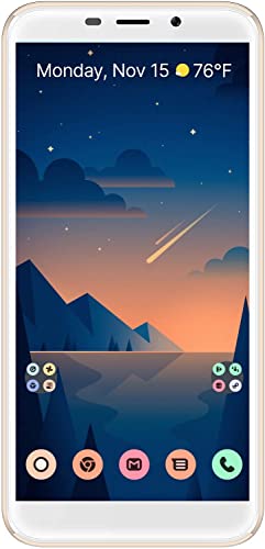 RCA G2 32GB+3GB RAM, 5.5" 18:9 Display, Android 9 Pie, Unlocked Phone (White/Gold)