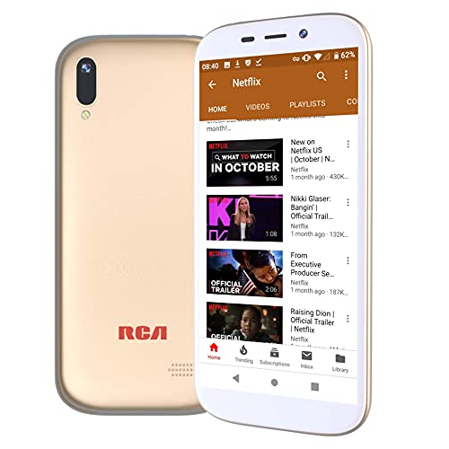 RCA G2 32GB+3GB RAM, 5.5" 18:9 Display, Android 9 Pie, Unlocked Phone (White/Gold)