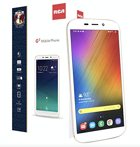 RCA G2 32GB+3GB RAM, 5.5" 18:9 Display, Android 9 Pie, Unlocked Phone (White/Gold)