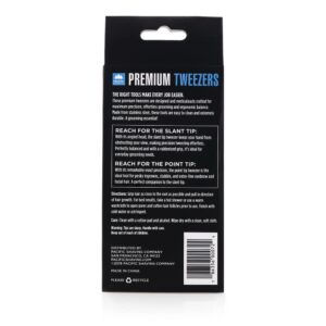 Pacific Shaving Company Premium Tweezers Set - A Shaving/Grooming Must-Have (1x Essential Slant Tip, 1x Precision Point Tip) 1 ea