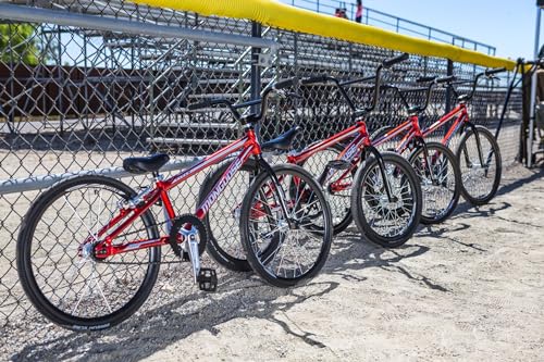 Mongoose Title Pro BMX Race Bike with 24-Inch Wheels in Red for Beginner or Returning Riders, Featuring Lightweight Tectonic T1 Aluminum Frame and Internal Cable Routing