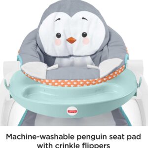 Fisher-Price Portable Baby Chair Sit-Me-Up Floor Seat With Snack Tray And Removable Toy Bar, Penguin Island