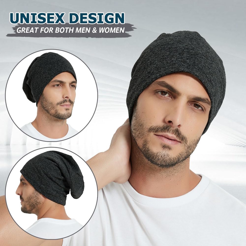 EINSKEY Cotton Slouchy Beanie Hat for Men/Women, Lightweight Oversize Large Thin Skull Cap Chemo Cap Night Sleeping Cap