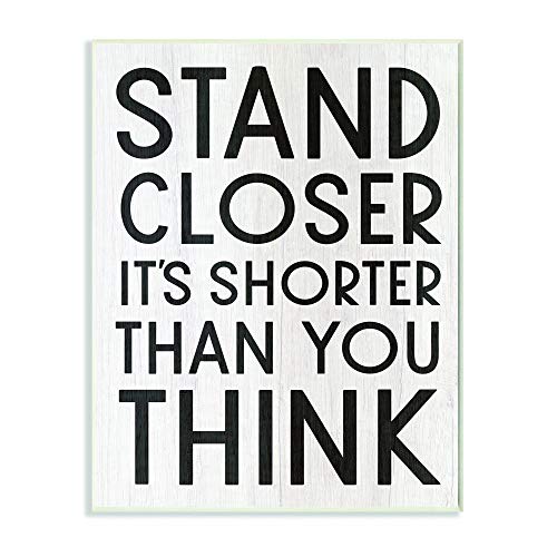 Stupell Industries Stand Closer Funny Bathroom Wood Texture Word, Design by Artist Daphne Polselli Art, 10 x 0.5 x 15, Wall Plaque