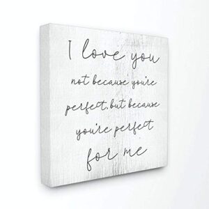 stupell industries love not perfect inspirational family word, design by artist daphne polselli wall art, 30x30, canvas