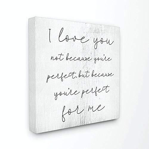 Stupell Industries Love Not Perfect Inspirational Family Word, Design by Artist Daphne Polselli Wall Art, 30x30, Canvas