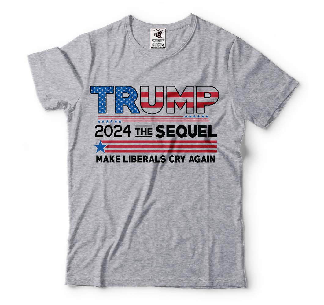 Silk Road Tees Make Liberals Cry Again Trump 2024 T-Shirt Small Green