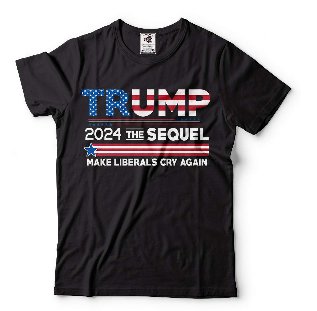 Silk Road Tees Make Liberals Cry Again Trump 2024 T-Shirt Small Green