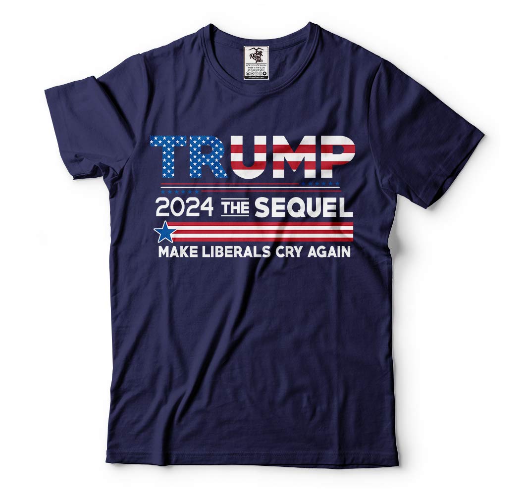 Silk Road Tees Make Liberals Cry Again Trump 2024 T-Shirt Small Green