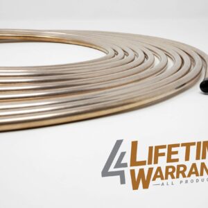 4LIFETIMELINES - 1/4" x 25' True Copper-Nickel Alloy Non-Magnetic, Brake Line Tubing Coils and Fittings, 2 Complete Kits, Brake Line Roll and Fittings, Copper Nickel Tubing, Fuel Line Repair