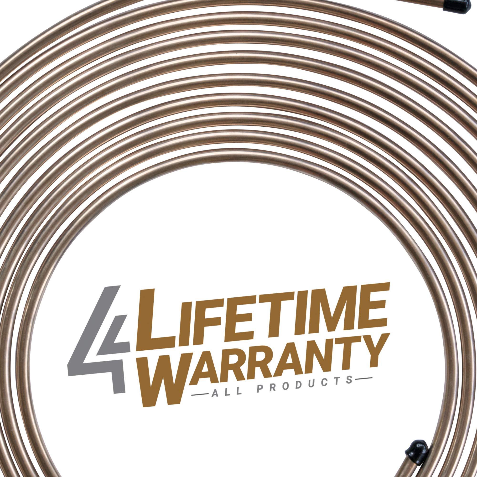 4LIFETIMELINES - 1/4" x 25' True Copper-Nickel Alloy Non-Magnetic, Brake Line Tubing Coils and Fittings, 2 Complete Kits, Brake Line Roll and Fittings, Copper Nickel Tubing, Fuel Line Repair