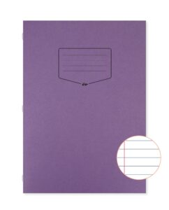 silvine tough shell a4 exercise book, 80 pages 8mm feint & margin. purple laminated cover [pack of 50]