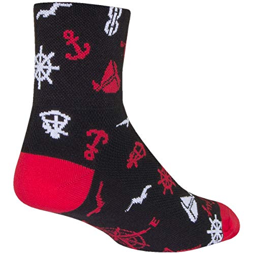 SockGuy Voyage Socks - Black/red/White, l/XL