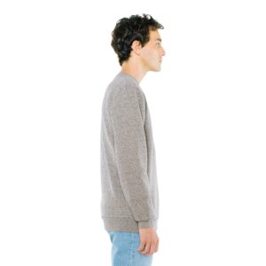 American Apparel Unisex Peppered Fleece Long Sleeve Pullover Crewneck, Grey, Medium