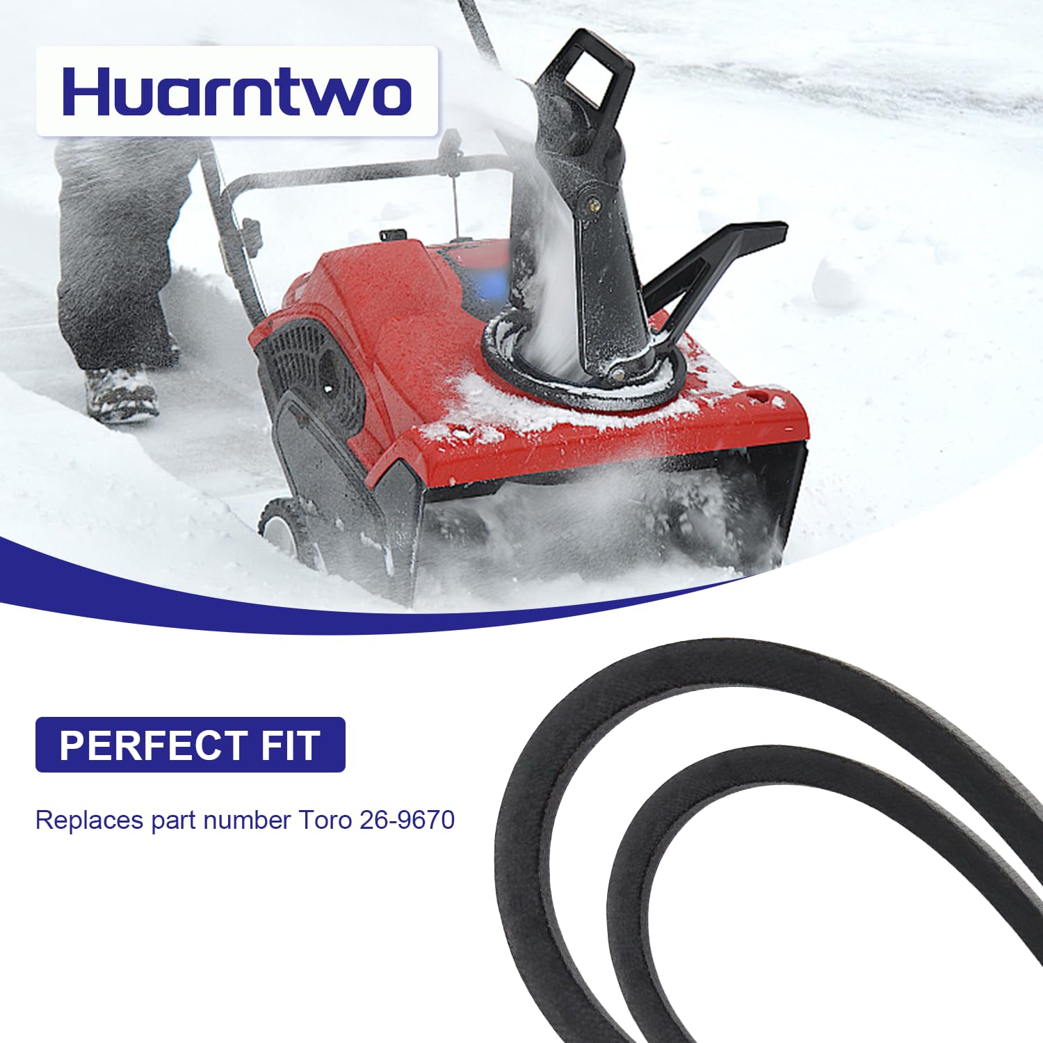 Huarntwo New Replacement 26-9670 Drive Belt for Toro snowblowers (1/2" x 40")